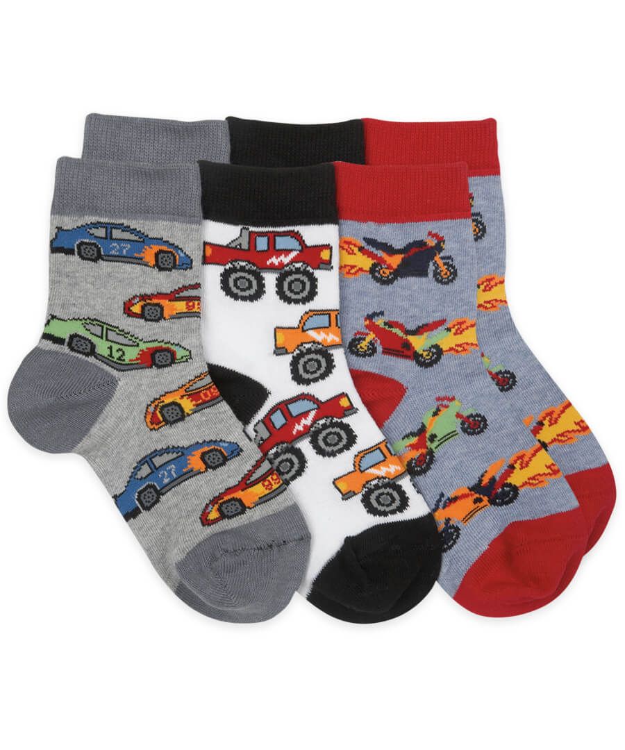 Jefferies Socks Boys Car Crew Socks 3 Pair Pack